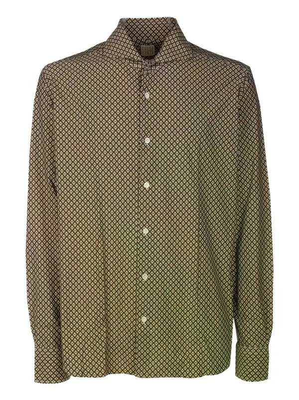 4FF Geometric-pattern Shirt - Brown