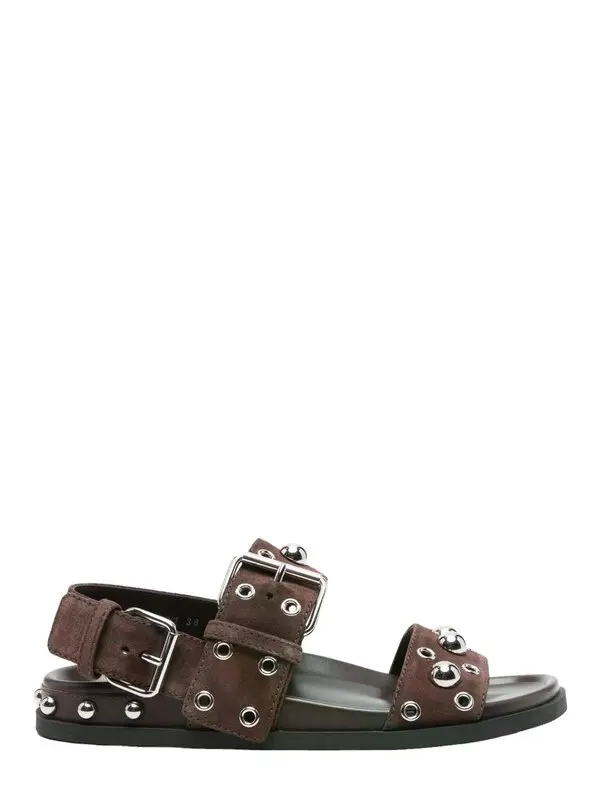 Valentino Garavani Stud-embellished Sandals - Brown