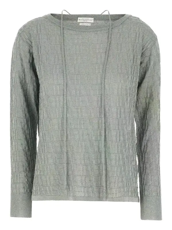 BALLANTYNE Textured Knit Jumper - Grey