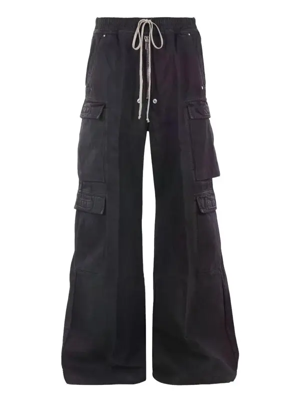 Rick Owens Drawstring Wide-leg Cargo Trousers - Black