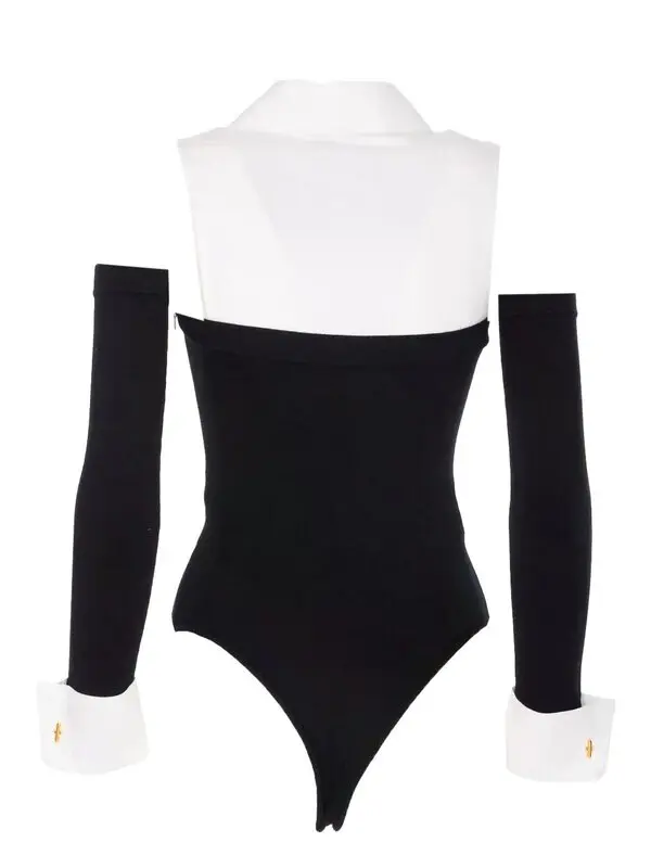 Elisabetta Franchi Embroidered-logo Bodysuit - Black