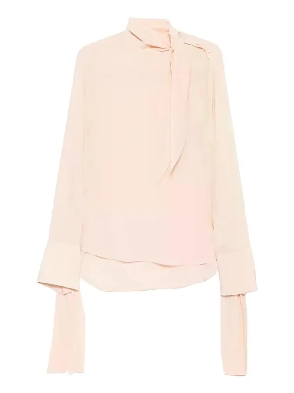 Ermanno Scervino Tie-neck Long-sleeve Blouse - Pink