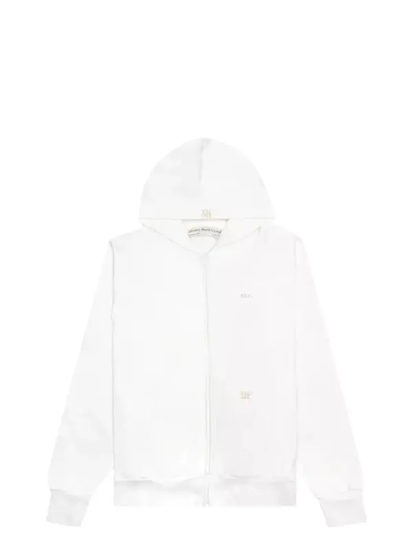ADVISORY BOARD CRYSTALS Zip-up Hoodie With Logo Detail - White
