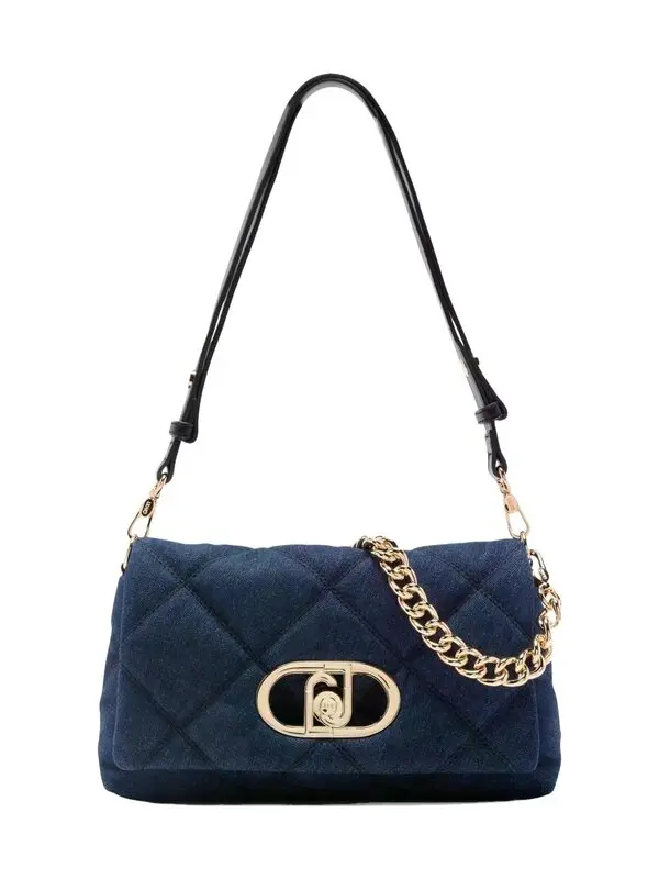 Liu Jo Lapuffy Quilted Denim Shoulder Bag - Blue
