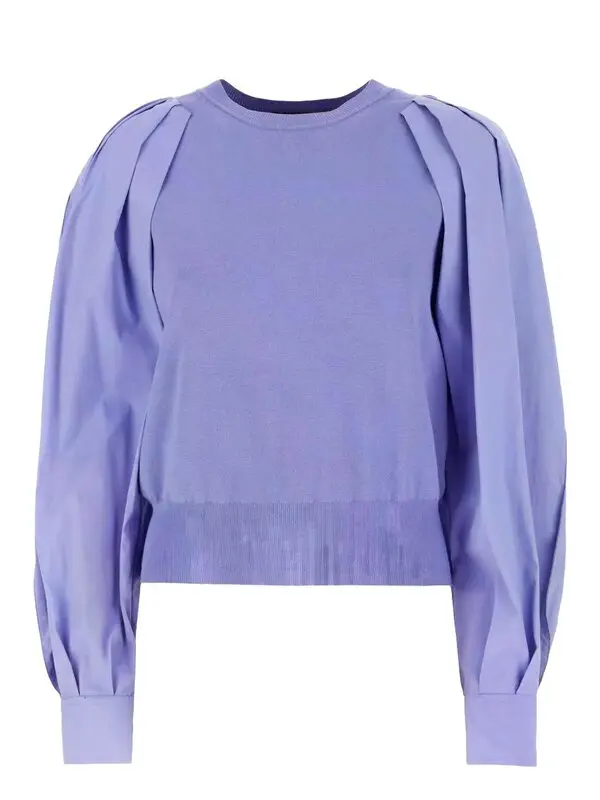 JUUN.J Pleated-sleeve Top - Purple