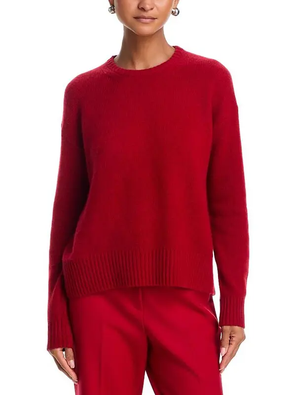 Aqua Crewneck 100% Cashmere Sweater - Cinnamon