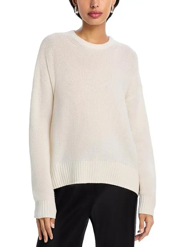Aqua Crewneck 100% Cashmere Sweater - Ivory