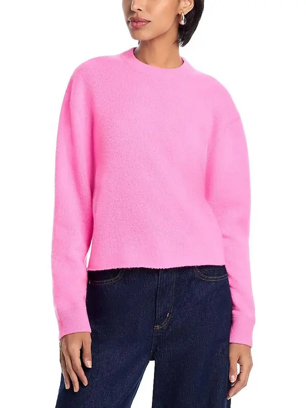 Aqua Cashmere Cropped Sweater - Sweetheart Pink
