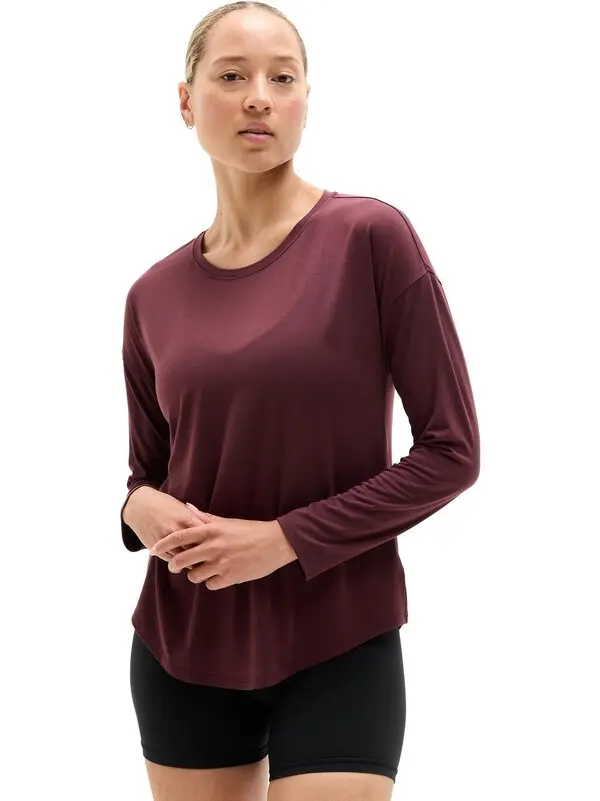Athleta Relaxed Long-sleeve Top - Garnet