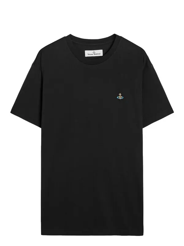 VIVIENNE WESTWOOD Classic Logo Stretch-cotton T-shirt - Black