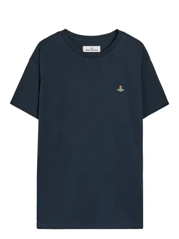 VIVIENNE WESTWOOD Classic Logo Stretch-cotton T-shirt - Navy