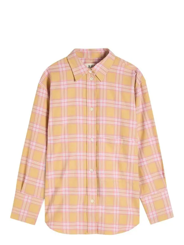 RÓHE Checked Flannel Overshirt - Pink