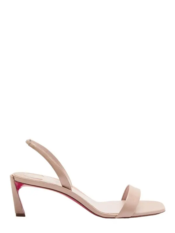 CHRISTIAN LOUBOUTIN Condora 55 Leather Slingback Sandals - Nude