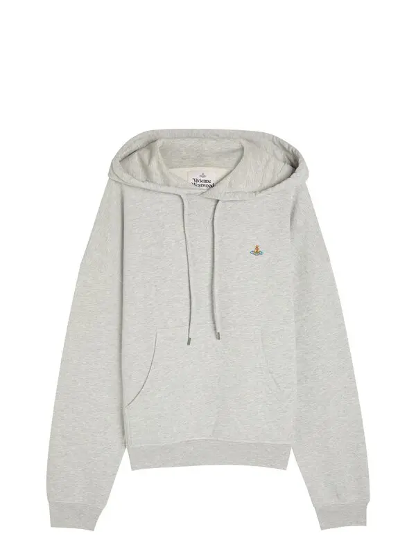 VIVIENNE WESTWOOD Ashton Logo Hooded Cotton Sweatshirt - Grey