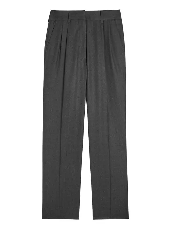 BLAZÉ MILANO Virgin Wool Straight-leg Trousers - Grey