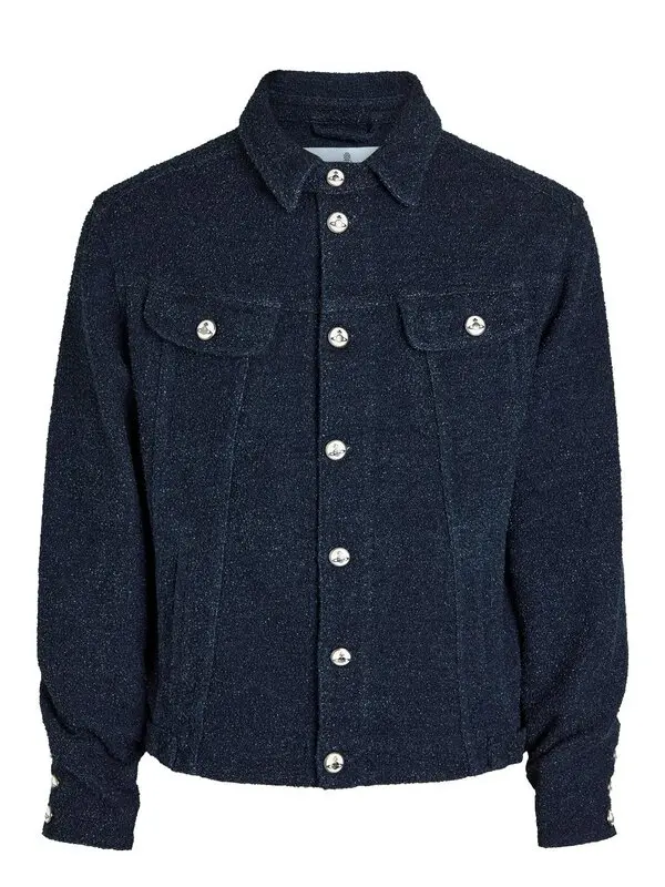 VIVIENNE WESTWOOD Stormrider Bouclé Cotton-blend Jacket - Blue