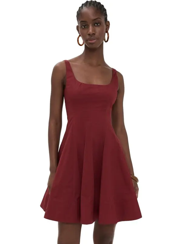 Staud Wells Mini Dress - Sangria