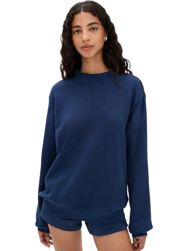 PARKE Heritage Classic Mock Neck Sweatshirt - Denim