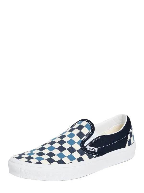 VANS Classic Slip-on Sneakers - Tri-tone Check Navy