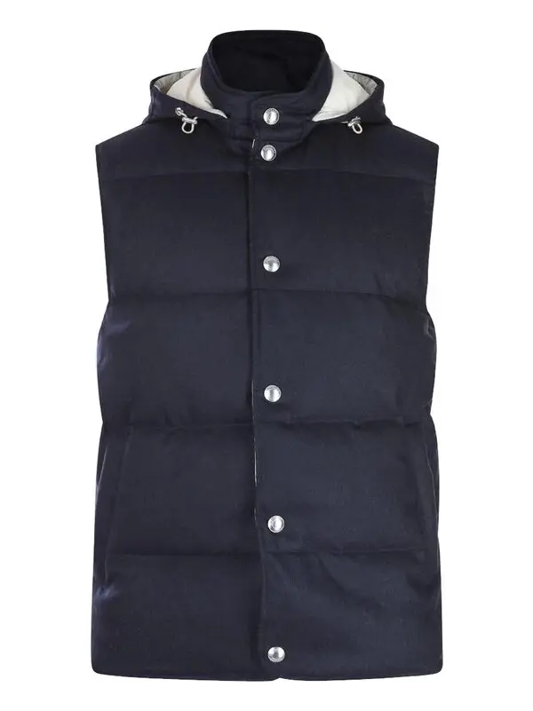Eleventy Wool Down Vest - Blue