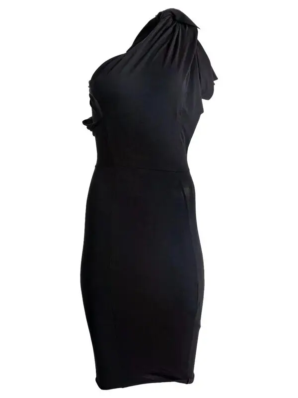 Rick Owens Draped One-shoulder Midi Dress - Black