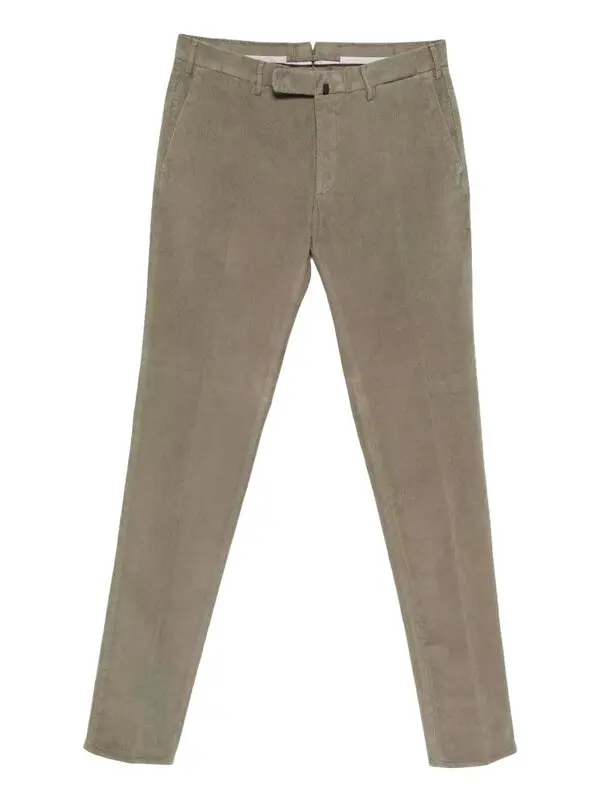 Incotex Straight Leg Stretch Cotton Trousers - Green