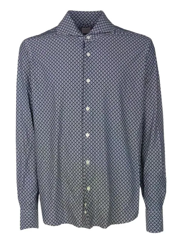 4FF Geometric-print Shirt - Blue