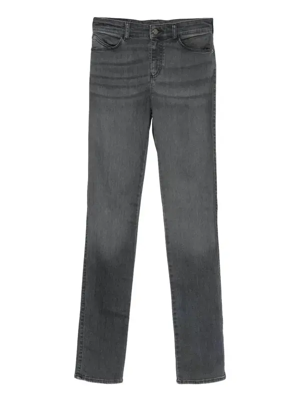 Emporio Armani Logo-detail Straight-leg Jeans - Grey