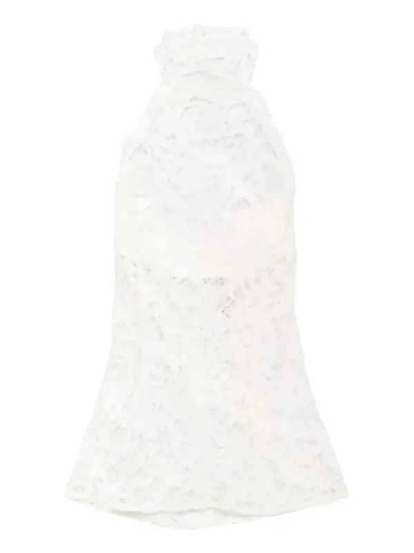 MANURI Lace High-neck Top - White