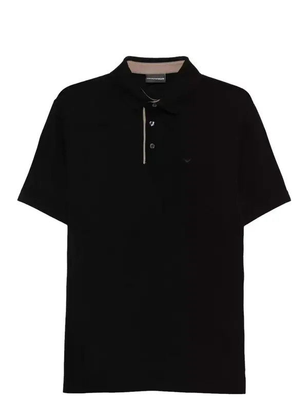 Emporio Armani Logo-detail Polo Shirt - Black