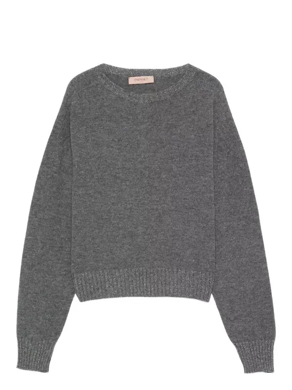 TWINSET Metallic-effect Trim Sweater - Grey