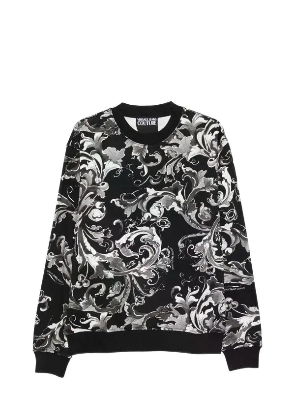 Versace Baroque-print Sweatshirt - Black