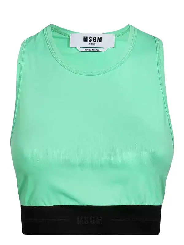 MSGM Elastic-waistband Tank Top - Green
