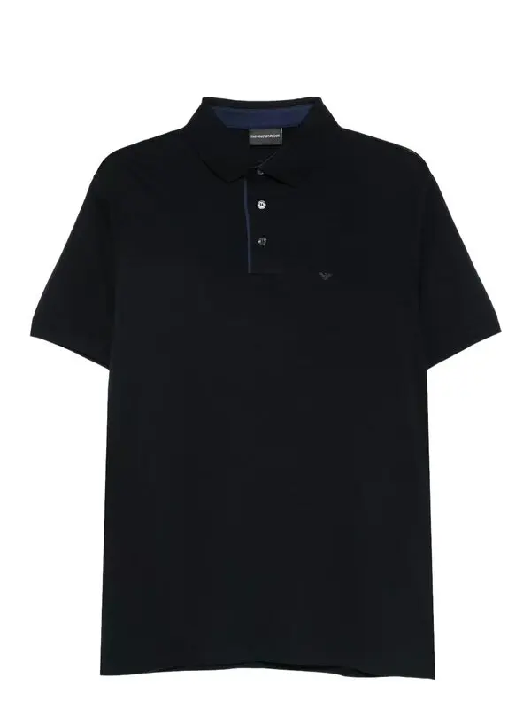Emporio Armani Contrast-stitch Polo Shirt - Blue