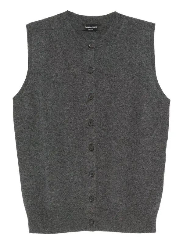 Fabiana Filippi Button-fastening Sleeveless Cardigan - Grey