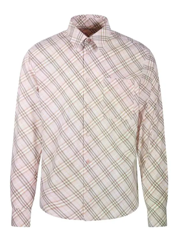 Burberry Checked Cotton Shirt - Neutrals