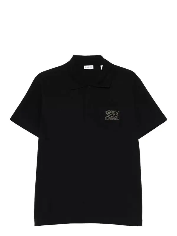 Burberry Logo-embroidered Polo Shirt - Black