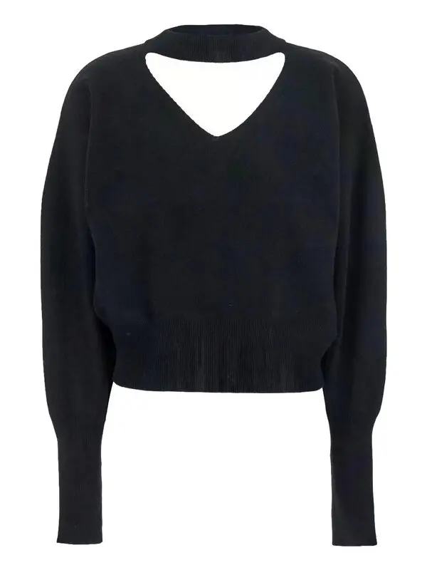 Federica Tosi Keyhole-neckline Wool-cashmere Blend Sweater - Black