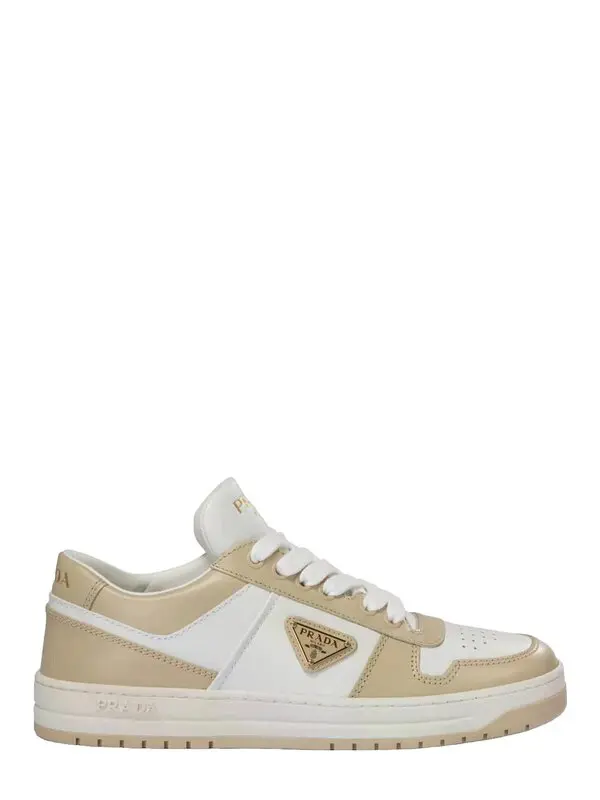 Prada Downtown Logo-appliqué Sneakers - Neutrals