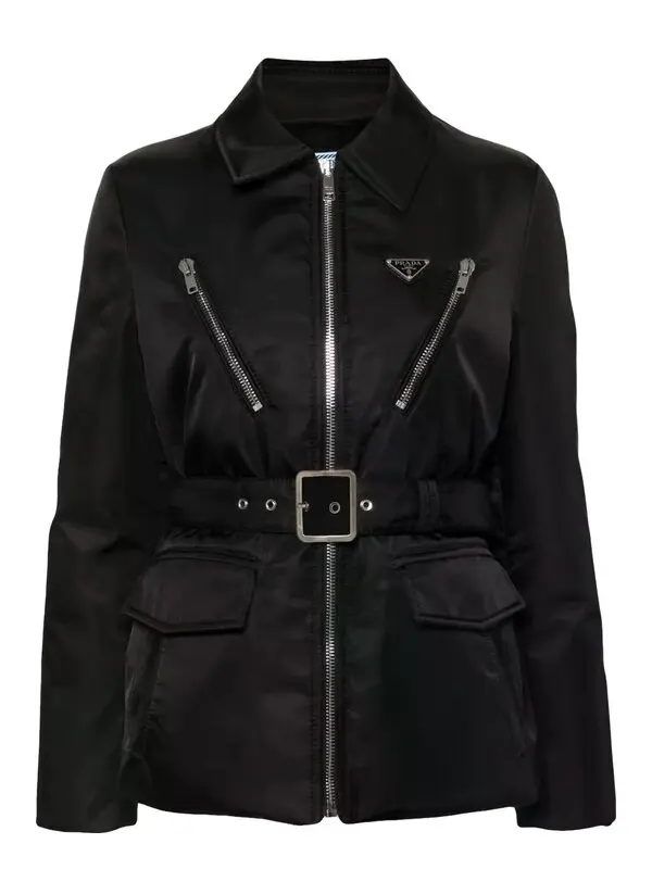 Prada Triangle-logo Padded Jacket - Black
