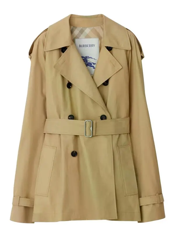 Burberry Belted Cotton Trench Coat - Neutrals