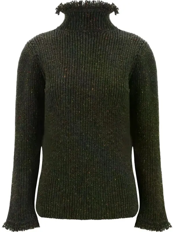 Burberry Fringed-edge Sweater - Green