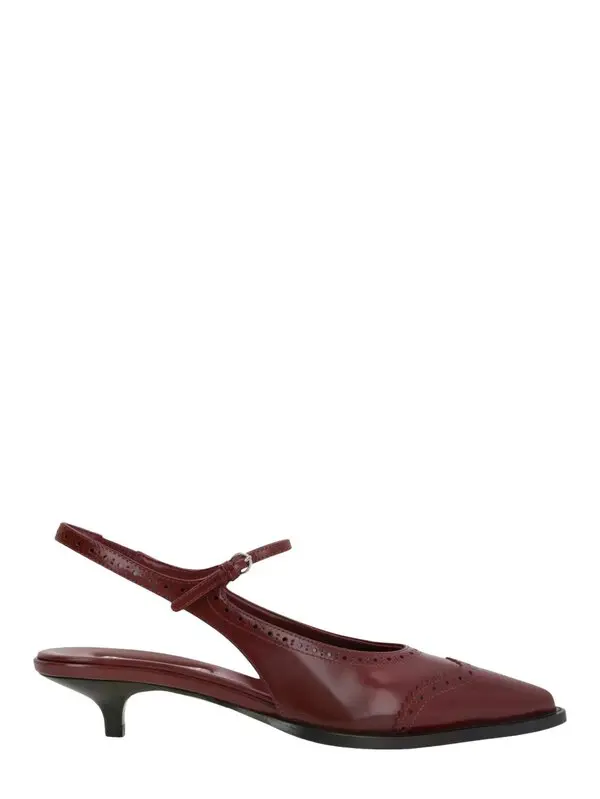 Miu Miu 35mm Slingback Brogue Pumps - Red