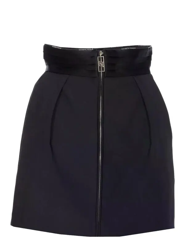 Elisabetta Franchi Logo-plaque Embellished Skirt - Black