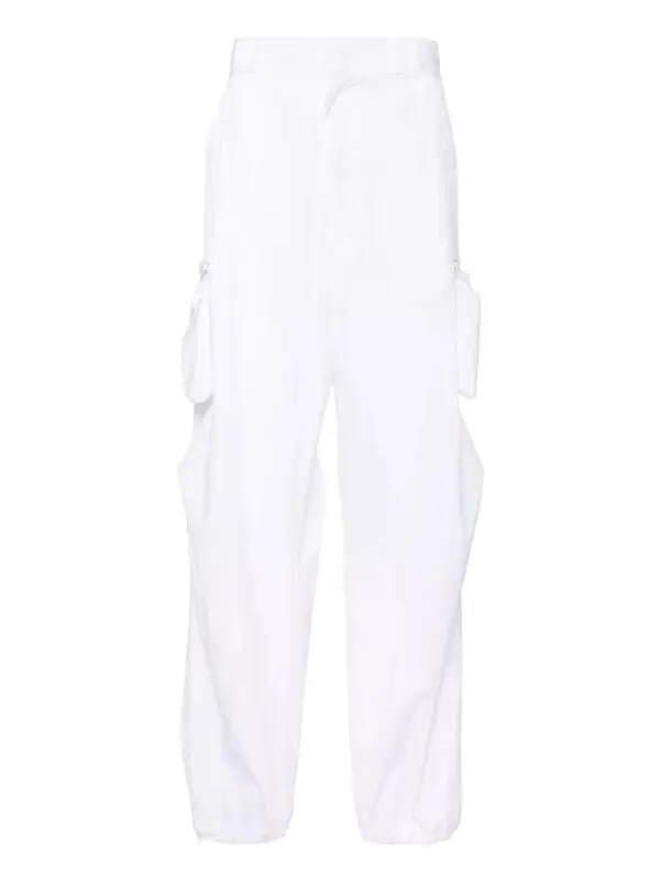 Prada Straight Cotton Cargo Trousers - White