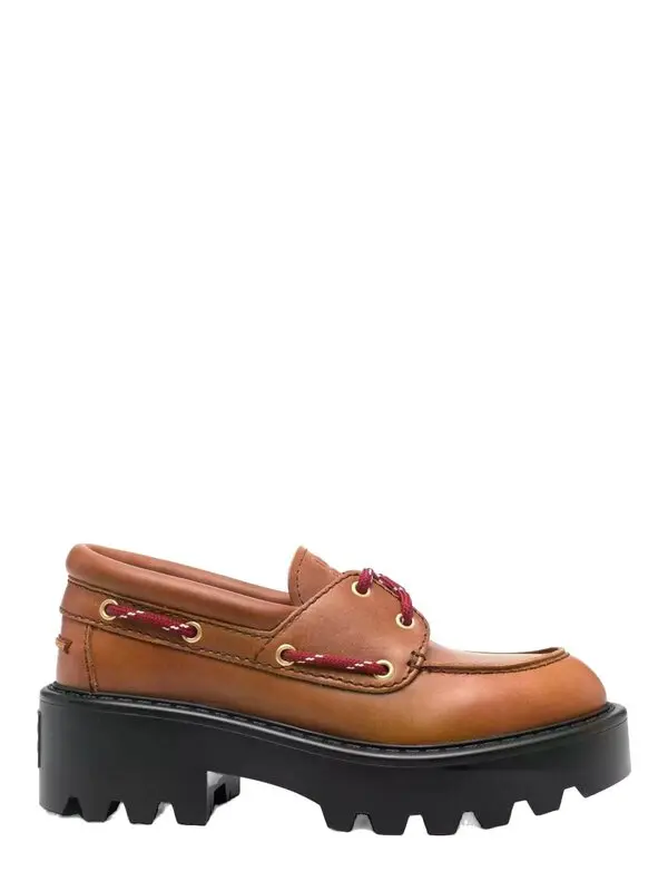 Miu Miu Leather Loafers - Brown