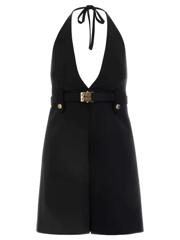 Miu Miu Belted Minidress - Black