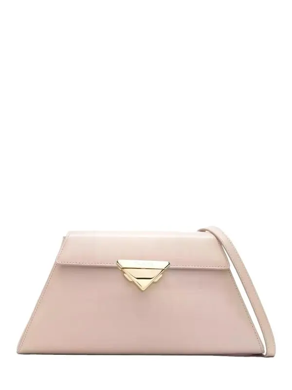 Prada Leather Shoulder Bag With Logo - Pink