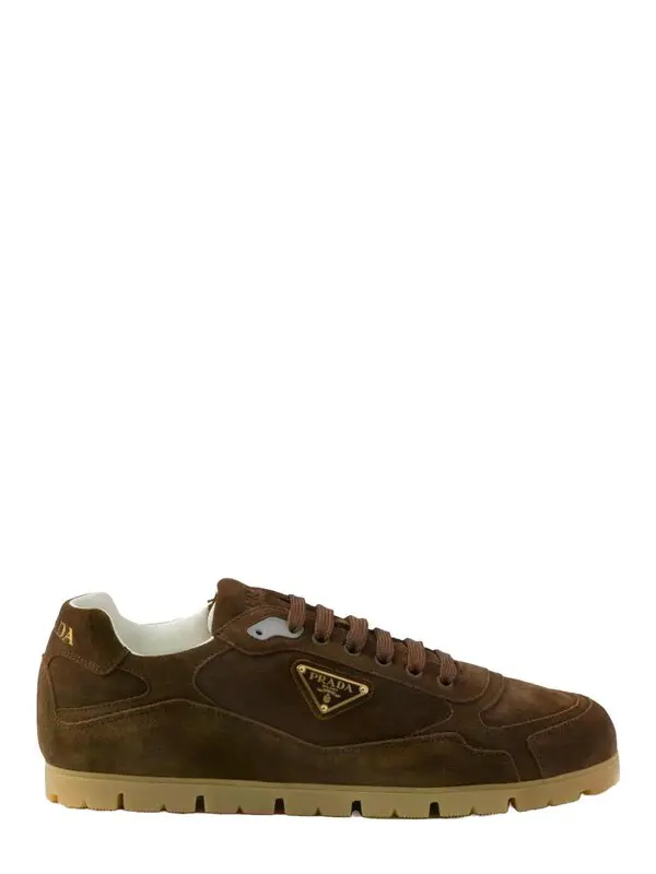 Prada Faded Suede Sneakers - Brown