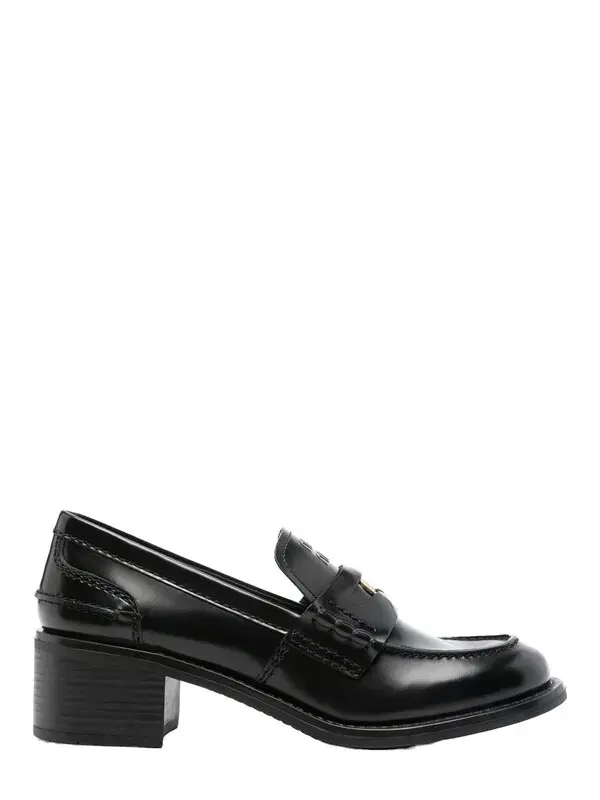 Miu Miu Brushed Leather Penny Loafers - Black